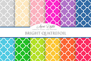 Bright Quatrefoil Digital Paper, a Pattern Graphic by Avenie Digital