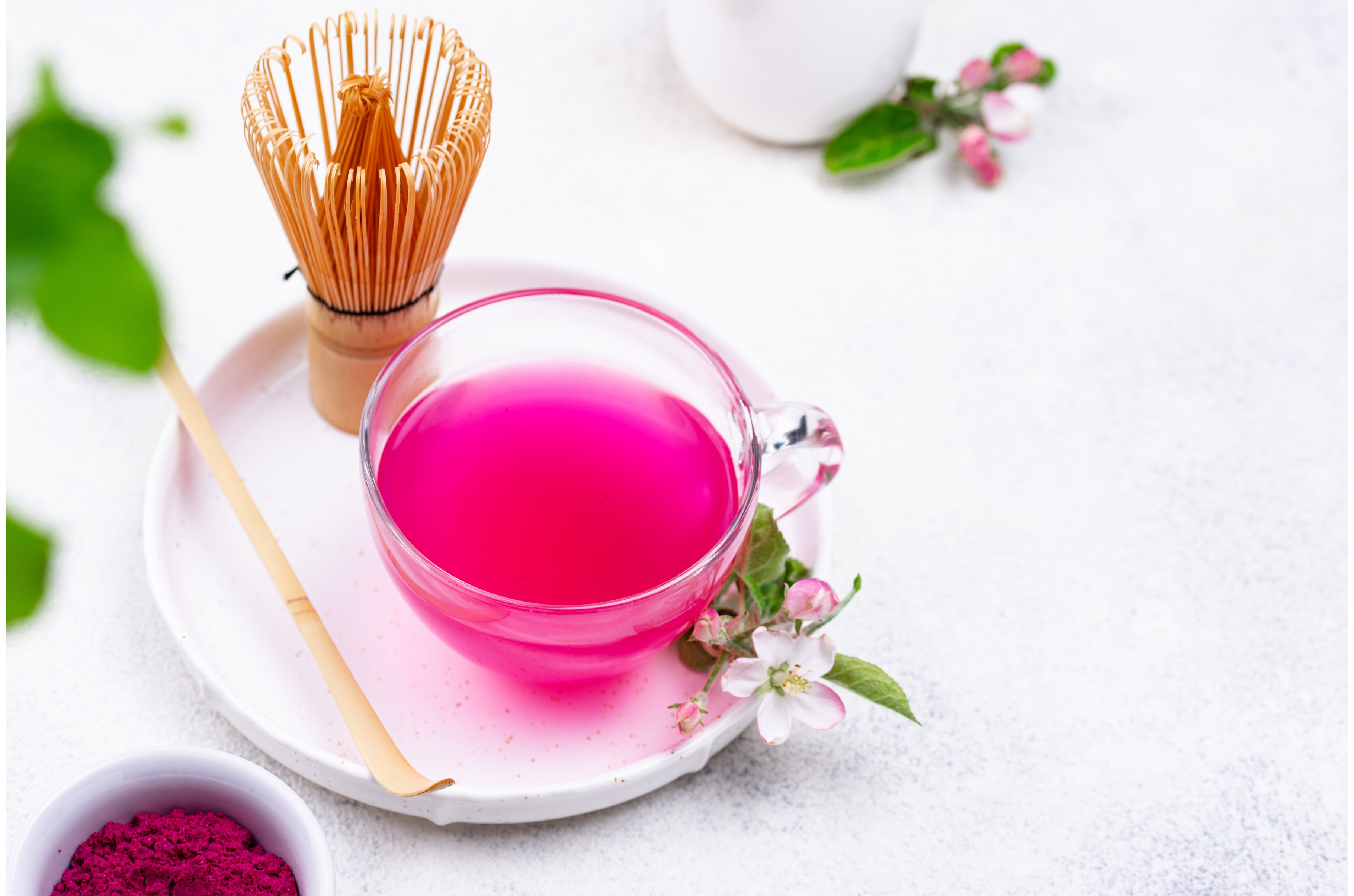 Pink matcha tea from dragon fruit | Food Images ~ Creative Market