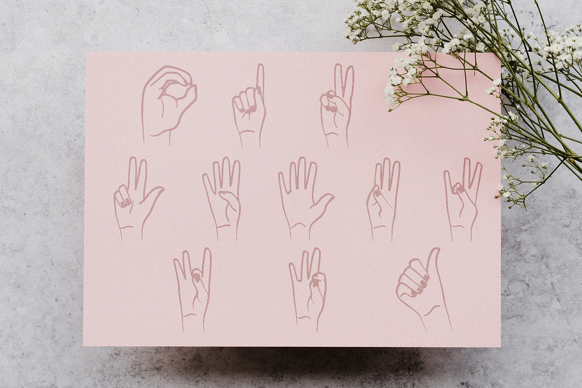ASL Font American Sign Language Type, a Symbol Font by InkCloudDesign