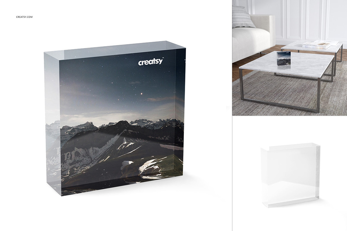 Acrylic Freestanding Tile Mockup Set, a Product Mockup by creatsy2