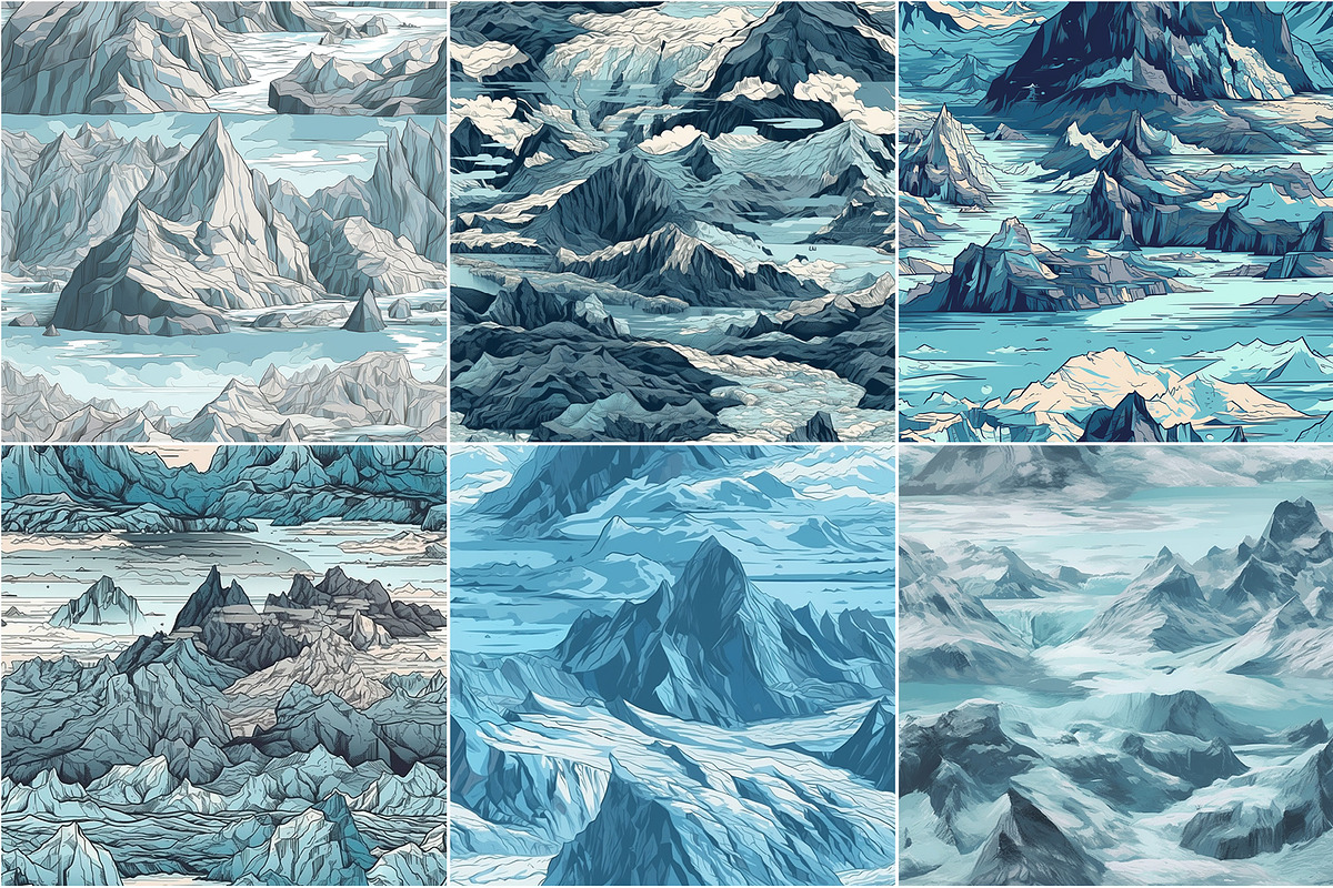 Glacial - Seamless Glacier Patterns, a Pattern Graphic by Pixel Perfect ...