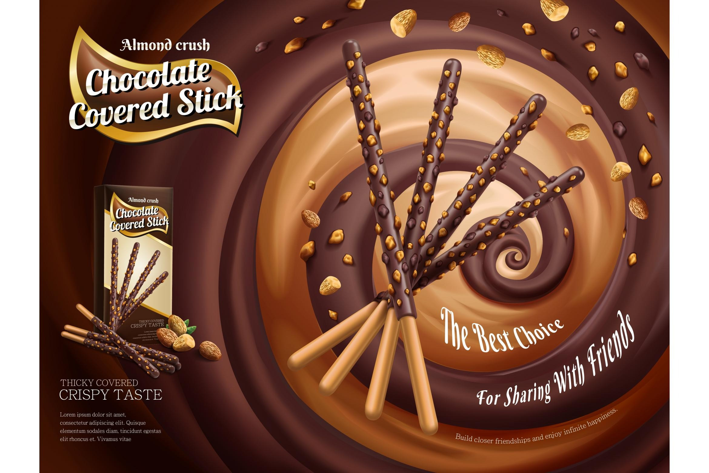 Chocolate covered stick ads | Food Illustrations ~ Creative Market