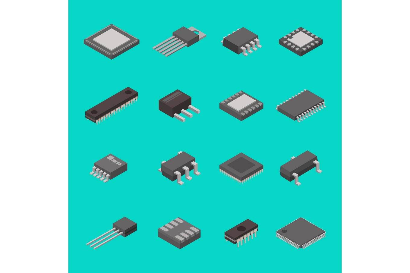 Isolated microchip semiconductor computer electronic components ...