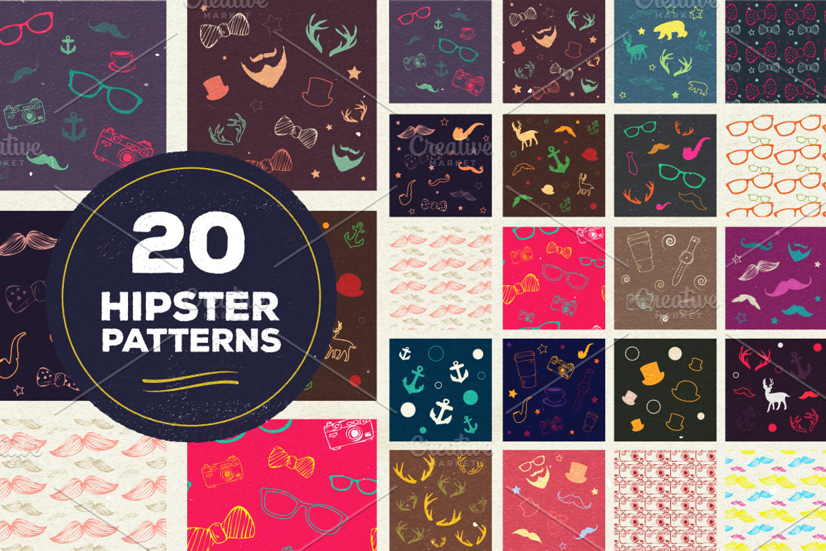 100 Vector Patterns Bundle, a Pattern Graphic by Layerform Design Co.