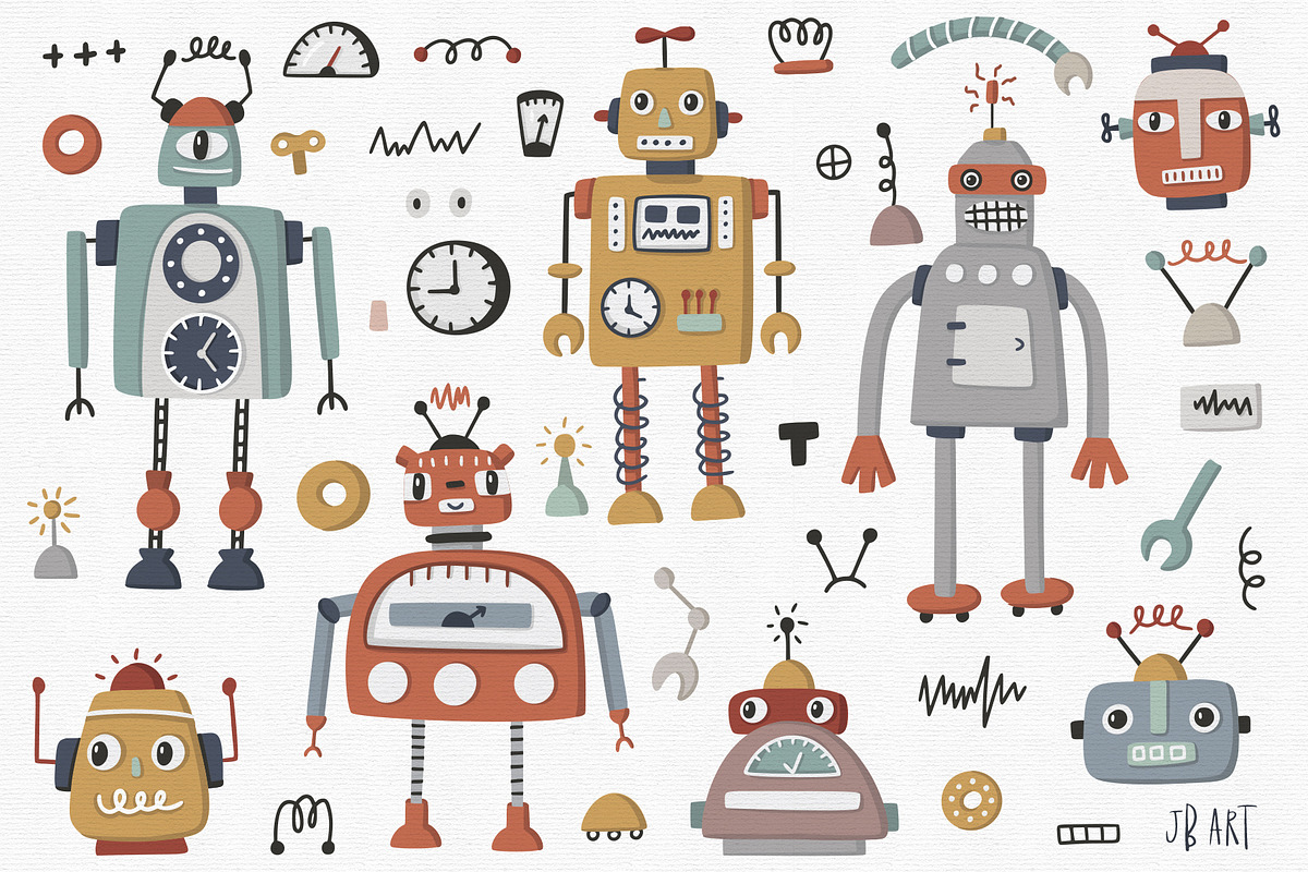 Robots, a Graphic by Oksana Stepova