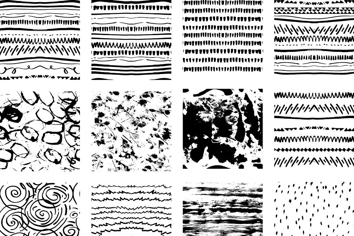 Ink patterns mega set, a Pattern Graphic by Veronika M