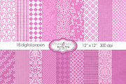 18 Richly Pink Digital Paper Pack, a Pattern Graphic by Captured and ...