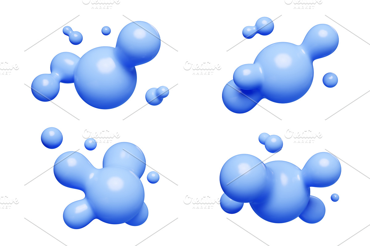 Blue abstract liquid metaball shape, an Object 3D Model by YuliiaOsadcha