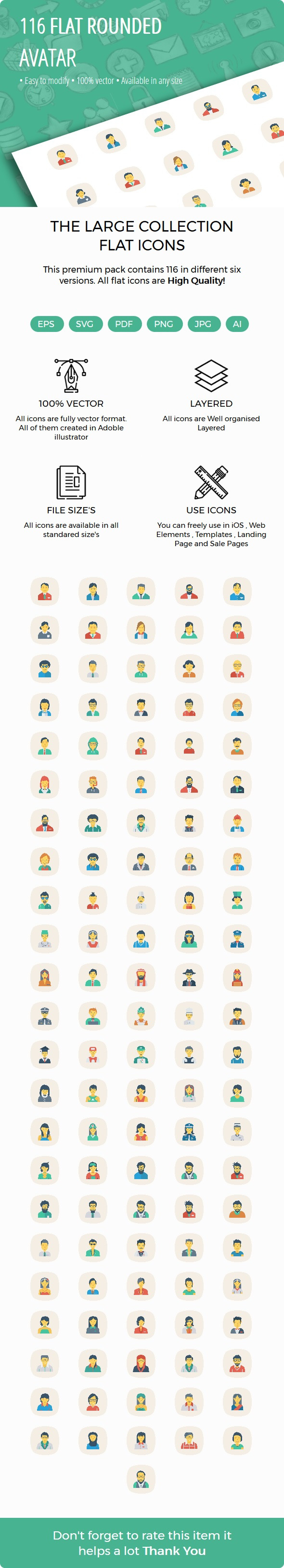 Avatar Flat Square Rounded, an Icon by Dinosoftlabs