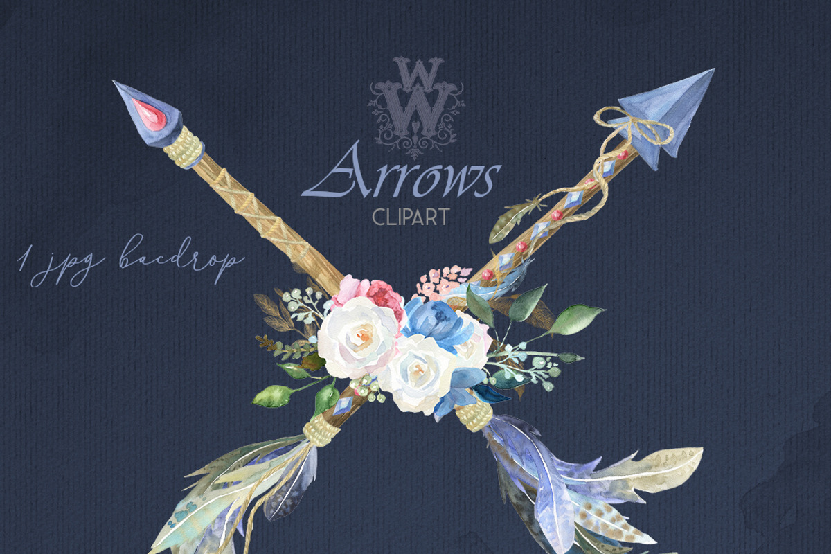 Watercolor Boho Arrows clipart, an Illustration by WonderWonder ...