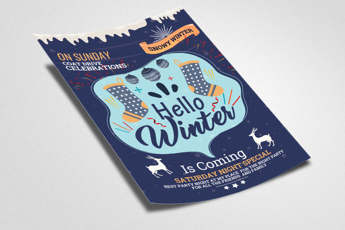 Hello Winter Season Flyer Template, a Flyer Template by Psd Templates