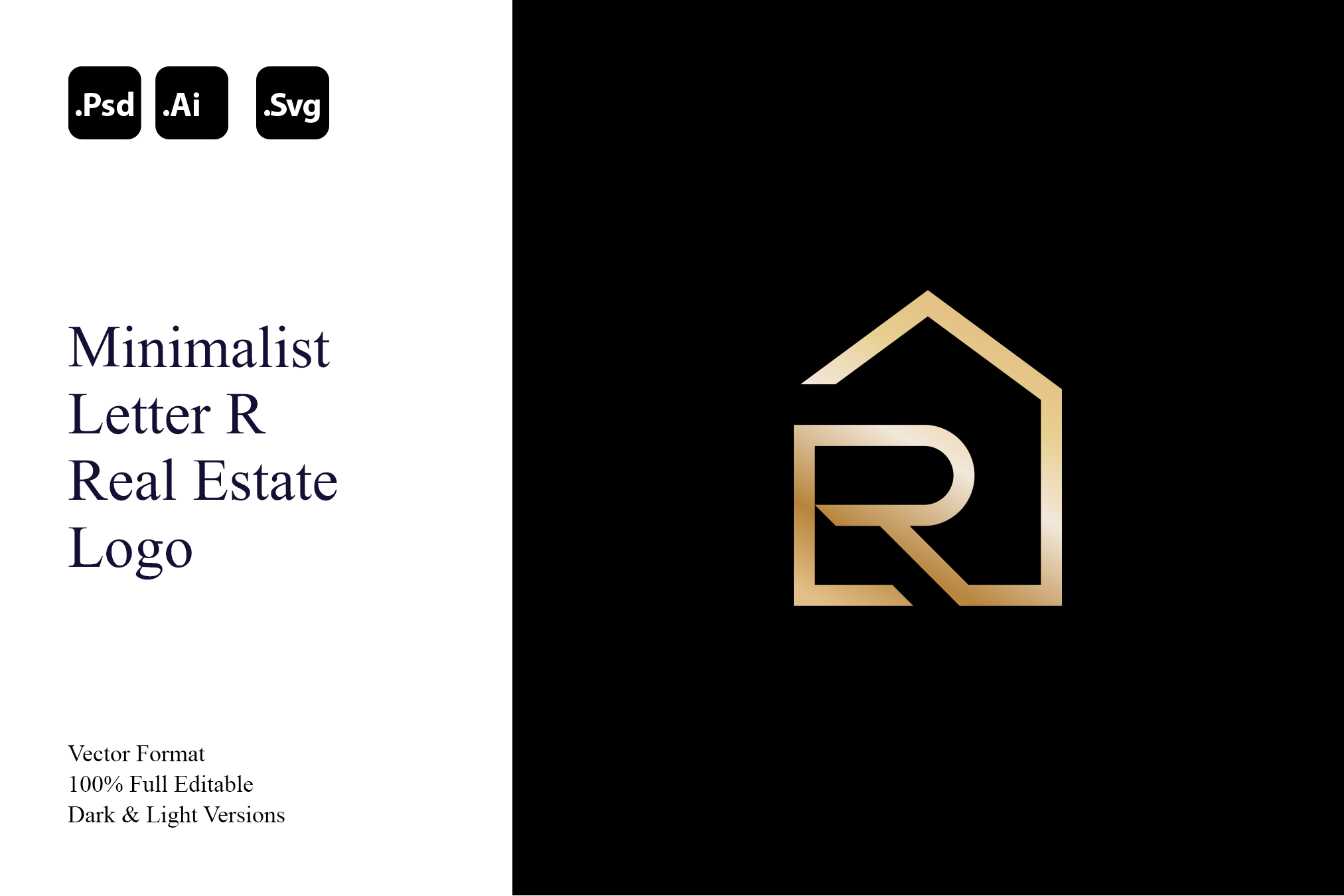 Minimalist Letter R Real Estate Logo