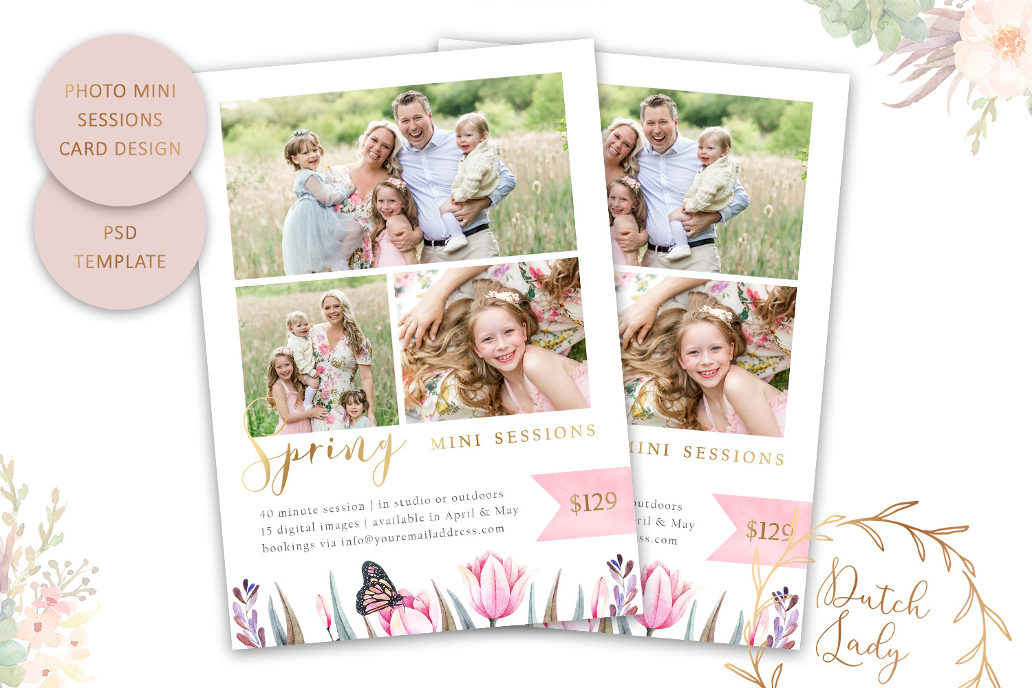 PSD Photo Session Card Template #59, a Stationery Template by The Dutch ...