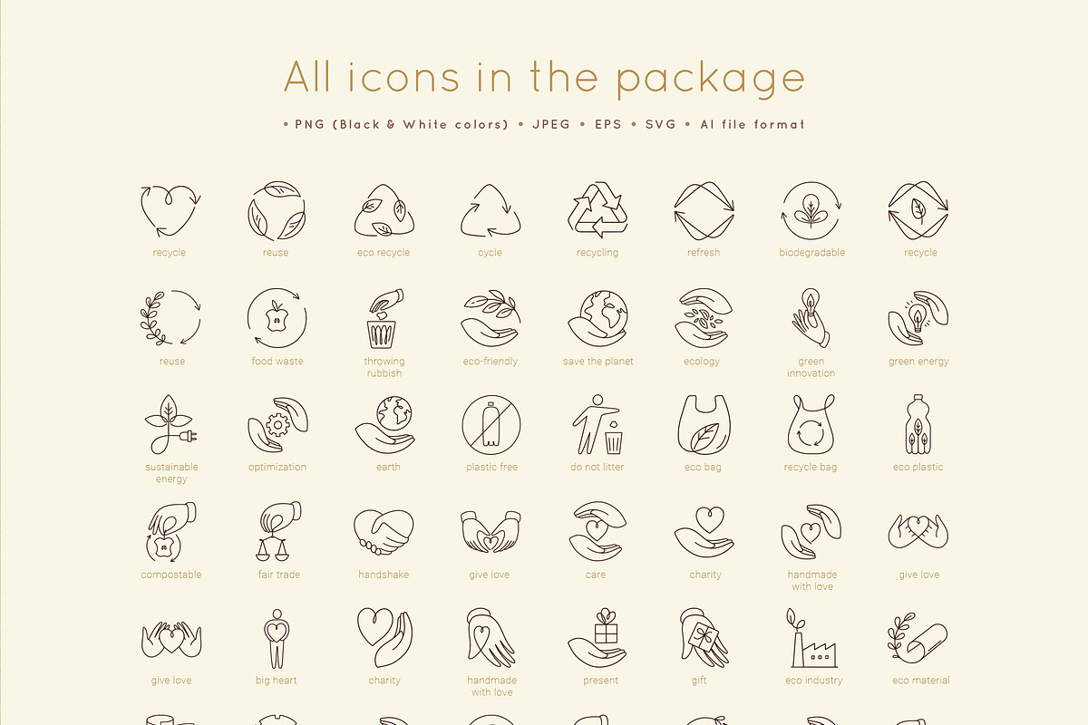 Sustainable Packaging Icons, an Outline Icon by Laymik creative