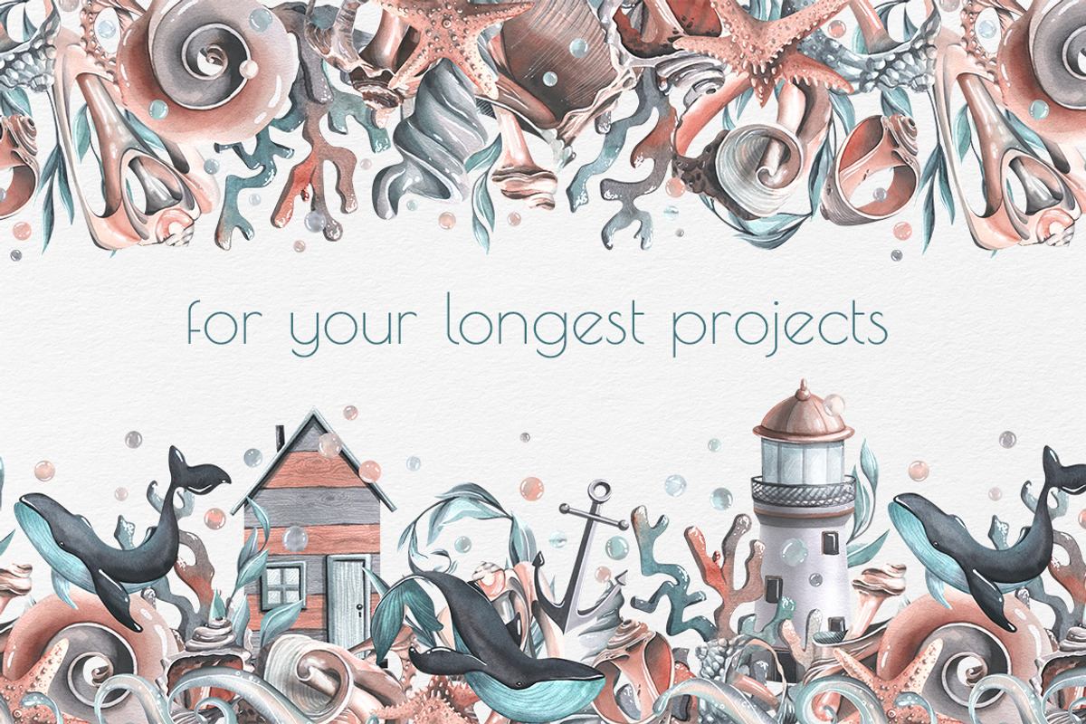 Sea whales clip art watercolor, an Animal Illustration by NATASHA CHU ...