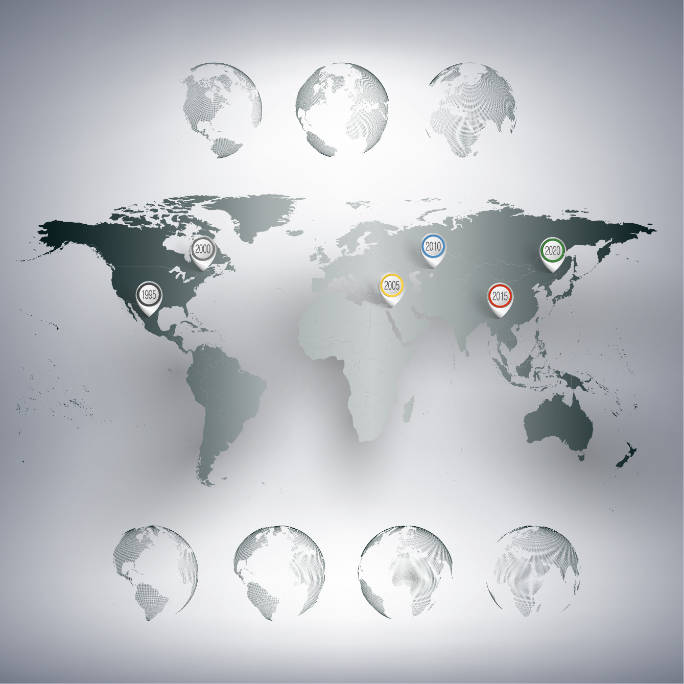 World map with pointer marks, a Pattern Graphic by VectorShop