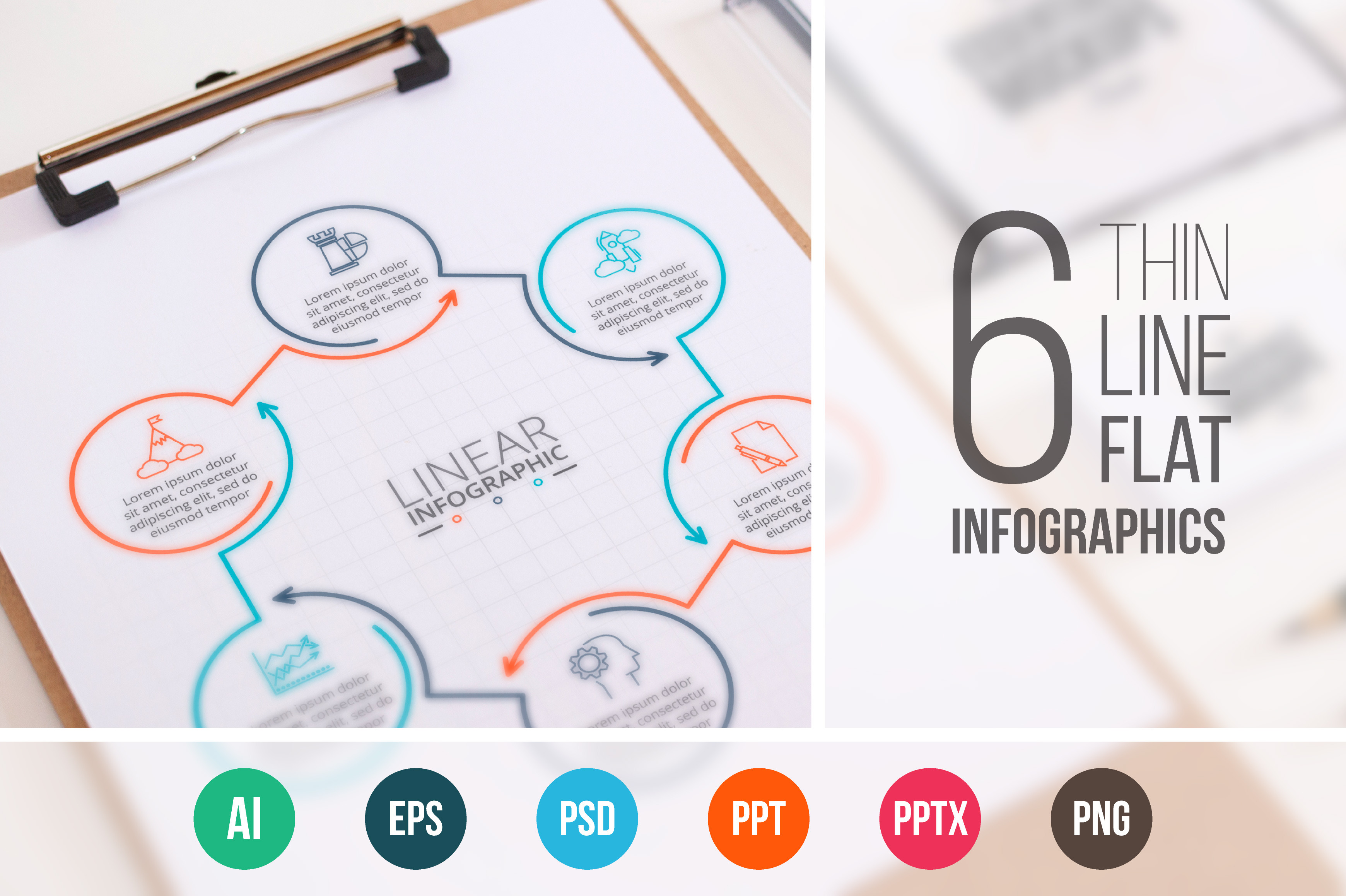 Linear elements for infographic v.10, a Presentation Template by Abert
