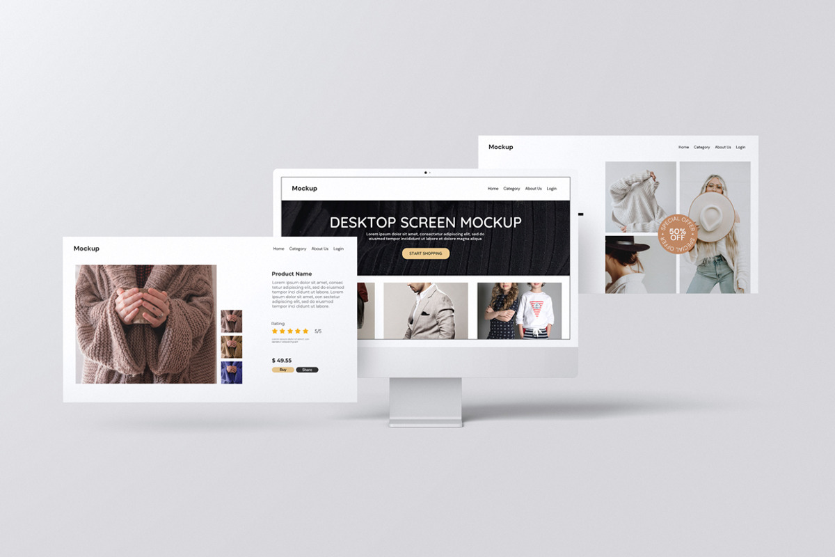 Desktop & Website Screen Mockup, a Mac Mockup by Mockup Supper