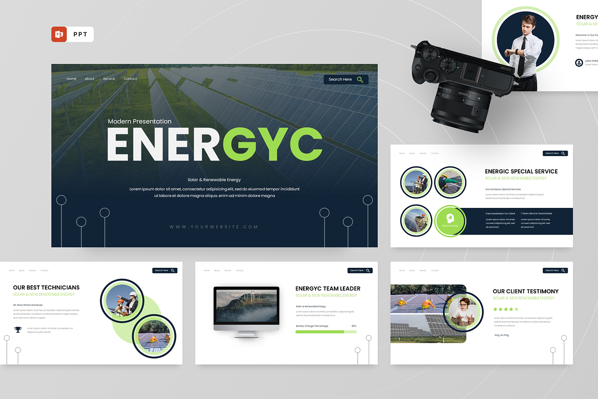 Solar & Renewable Energy Powerpoint, a Presentation Template by Annora ...
