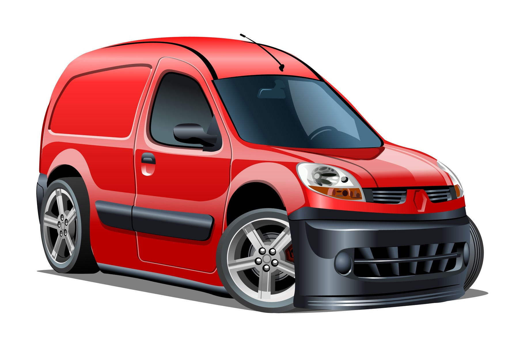 Vector Cartoon delivery van isolated, a Transportation Illustration by ...