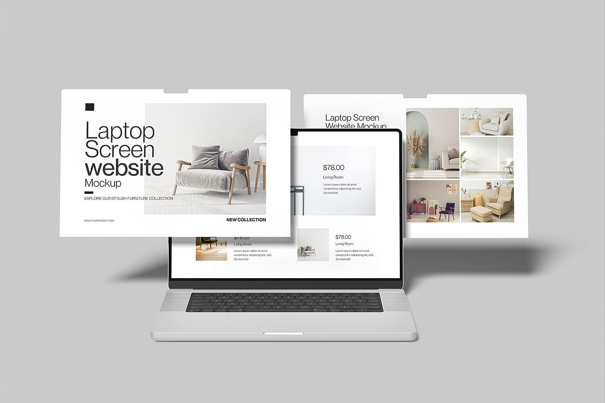 Laptop Screen Website Mockup, a Device Mockup by mahremdesign