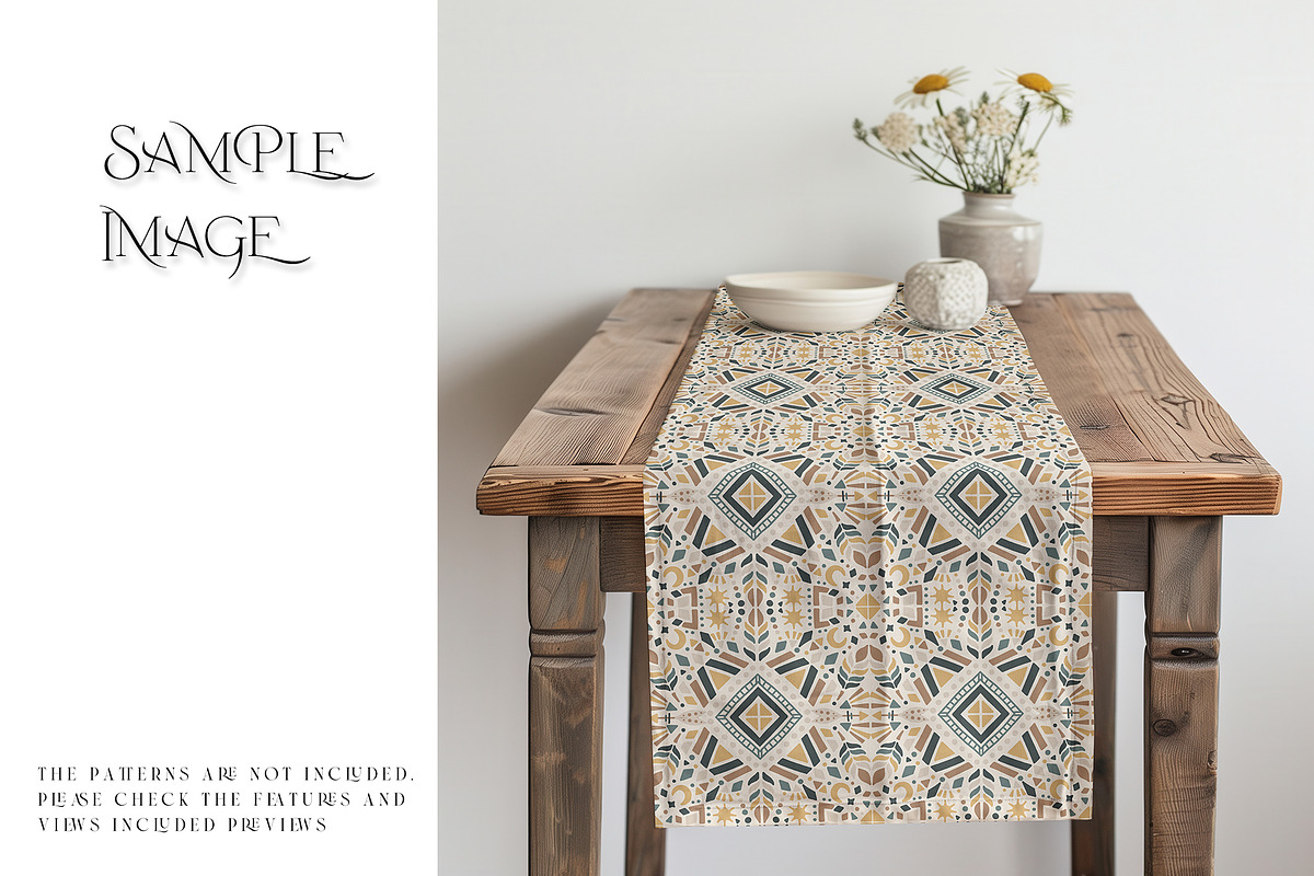 Table Runner with Smart Objects, a Household Mockup by mock-ups