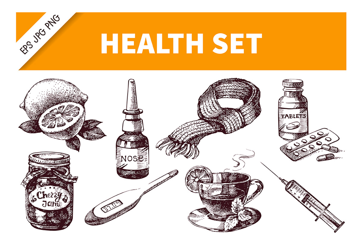 Hand Drawn Bundle Vector Set, an Object Illustration by Elena Pimonova