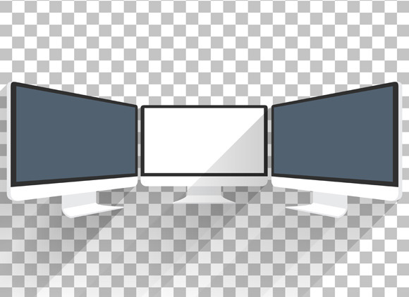 Set of Computer Monitor Isolated, a Technology Illustration by robuart ...