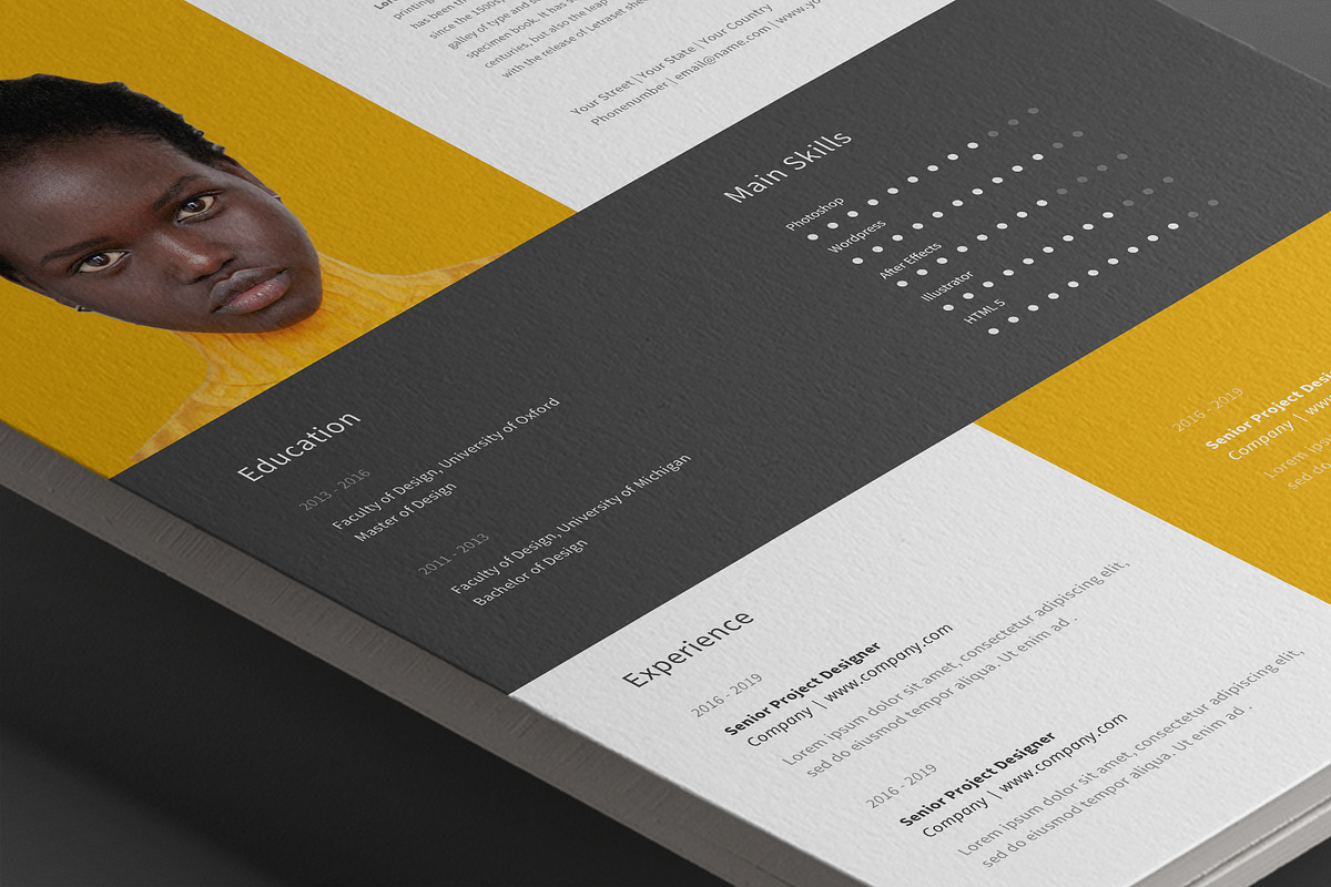 Emma Resume Template | Creative Market