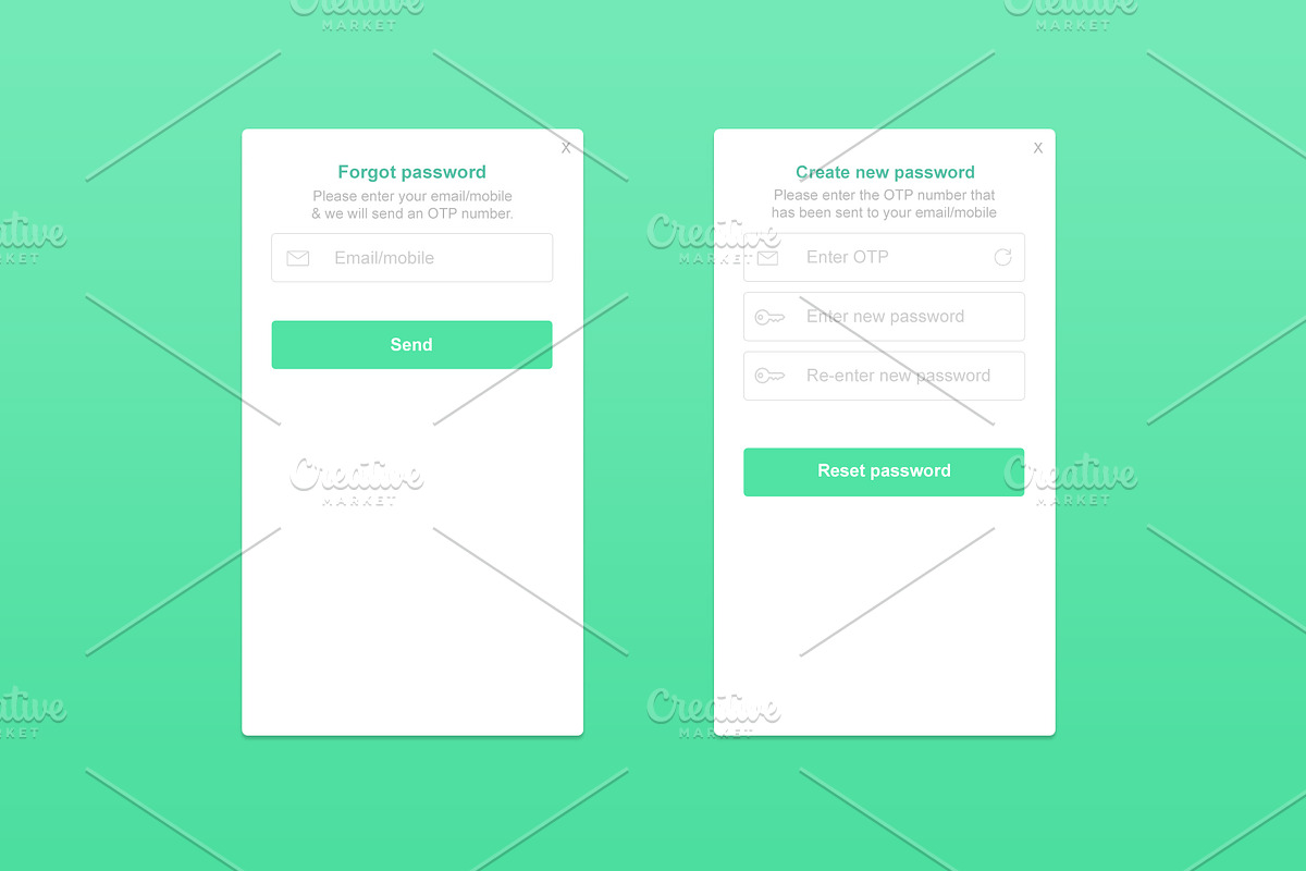 Login and Sign Up UI Kit, an UI Kit Template by vectorbugs