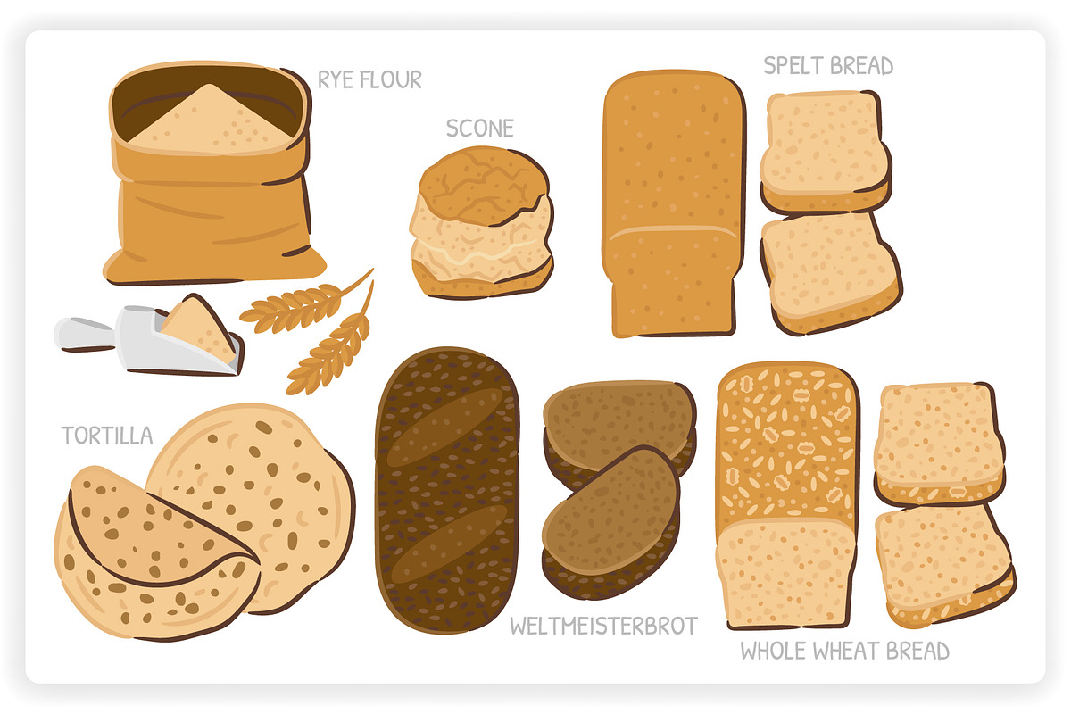 69 Bread Elements, an Object Graphic by monkik