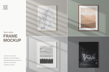 Frames and poster mock-ups, a Print Template by All Design Store
