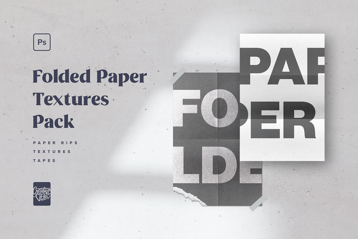 Folded Paper Texture Pack, a Texture Graphic by Creative Veila