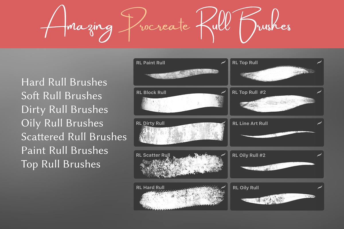 Amazing Procreate Rull Brushes, a Brush Add-On by Extreme Brushes