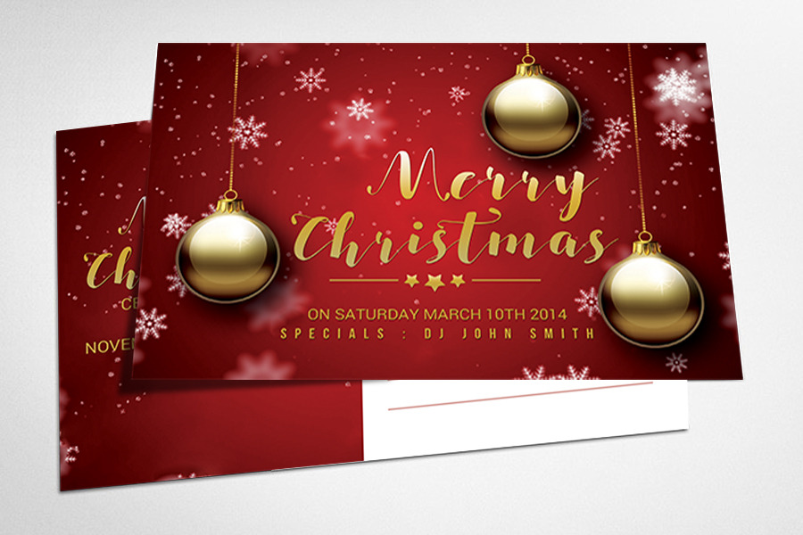Christmas Postcard, a Card Template by AfzaalGraphics