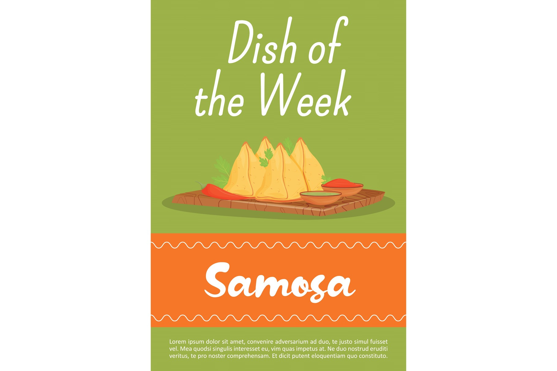 Samosa, Indian meal poster | Flyer Templates ~ Creative Market