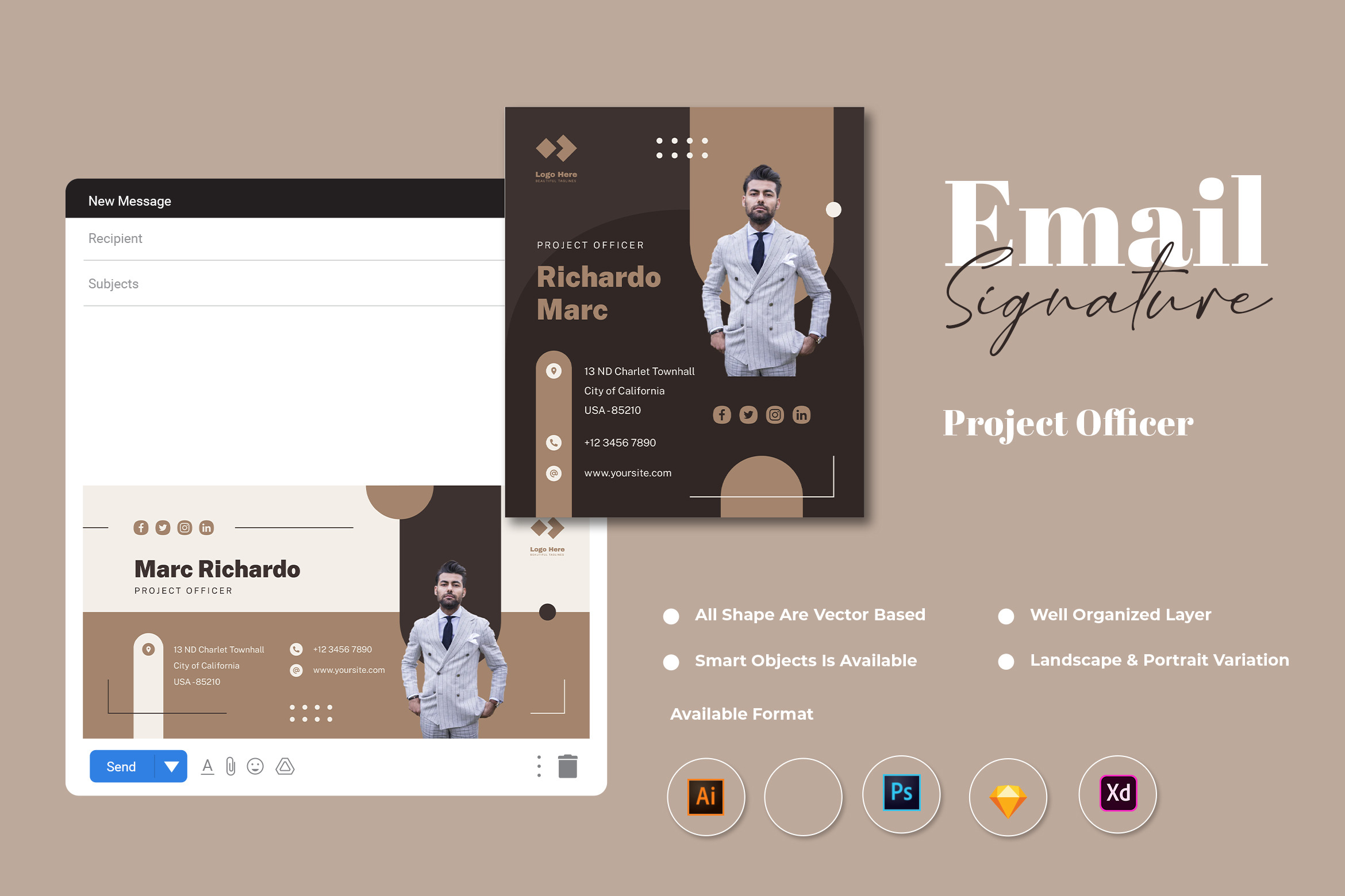 Project Officer Email Signature, an Email Template by Rahardi Creative