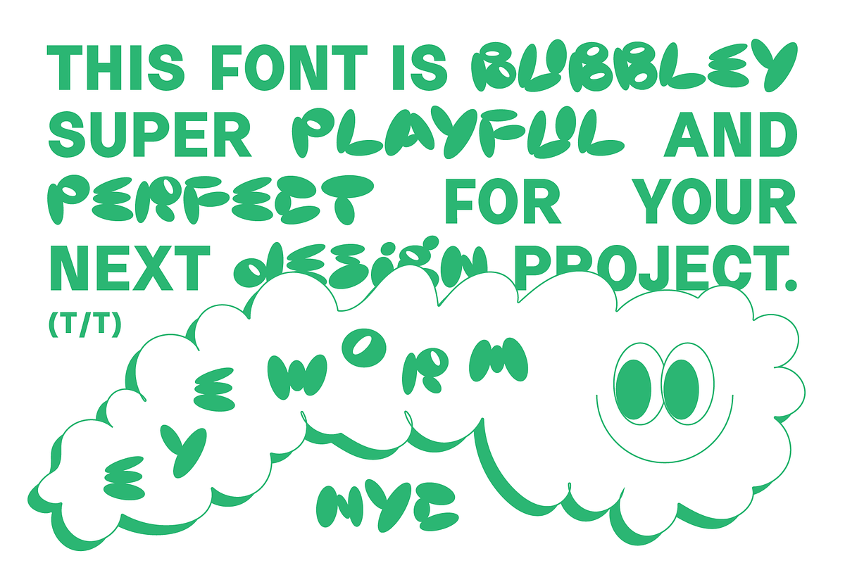 Bubble Font Orvil, a Font by That That Creative