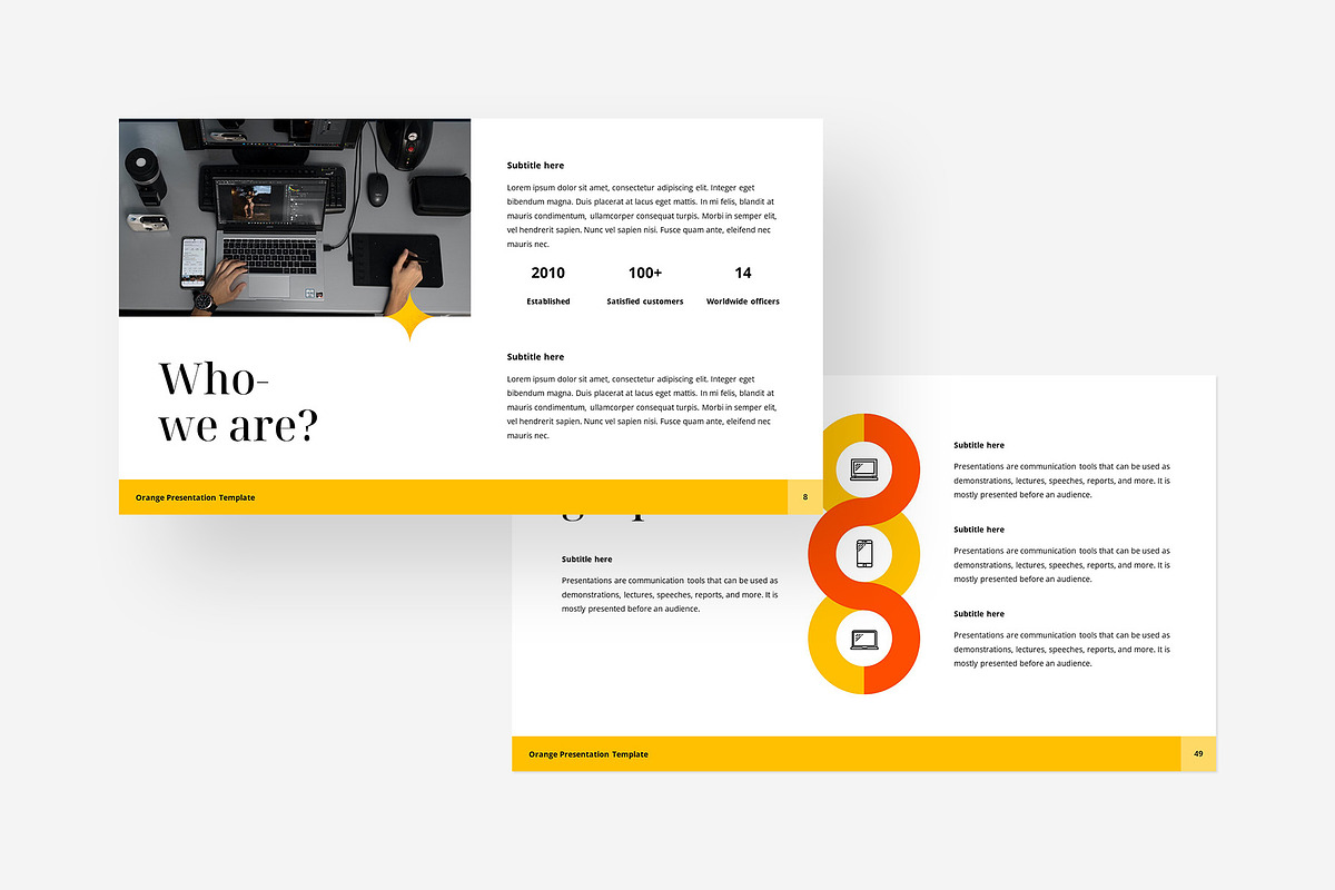 Orange PowerPoint Template | Creative Market