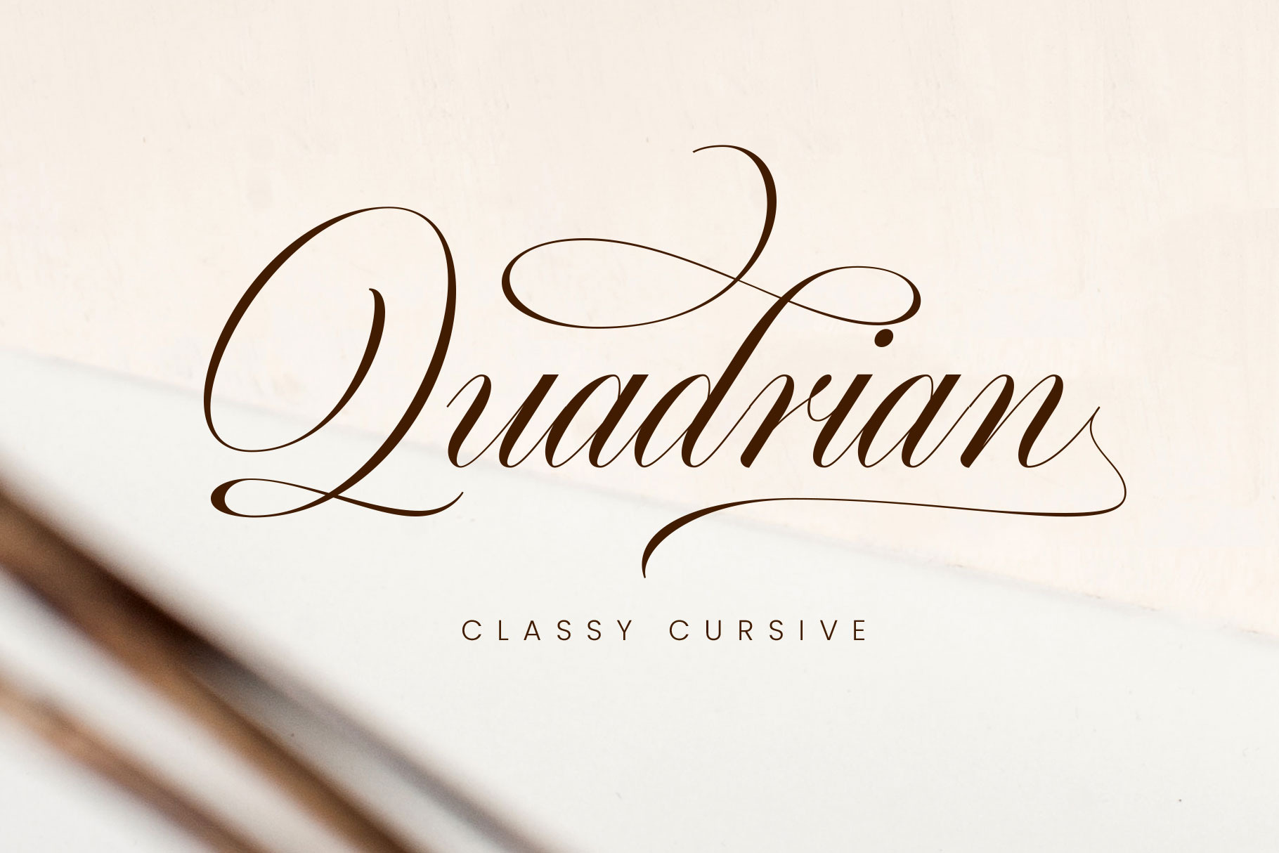 Quadrian - Elegant Script, a Script Font by Arterfak Project