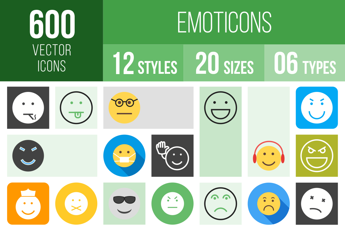 600 Emoticons Icons, an Icon by IconBunny