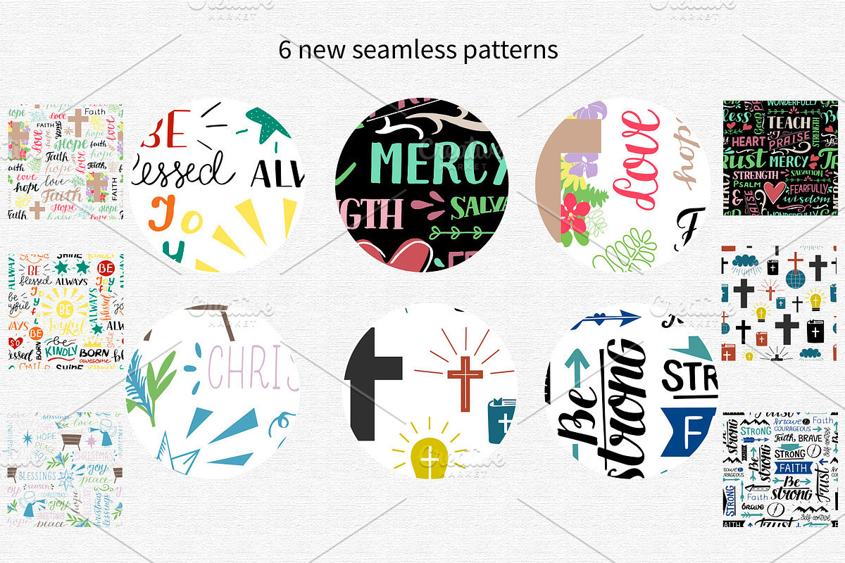 BUNDLE 30 CHRISTIAN PATTERNS | Creative Market