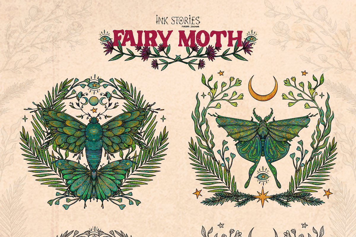 Fairy Moth, an Animal Illustration by Ink Stories