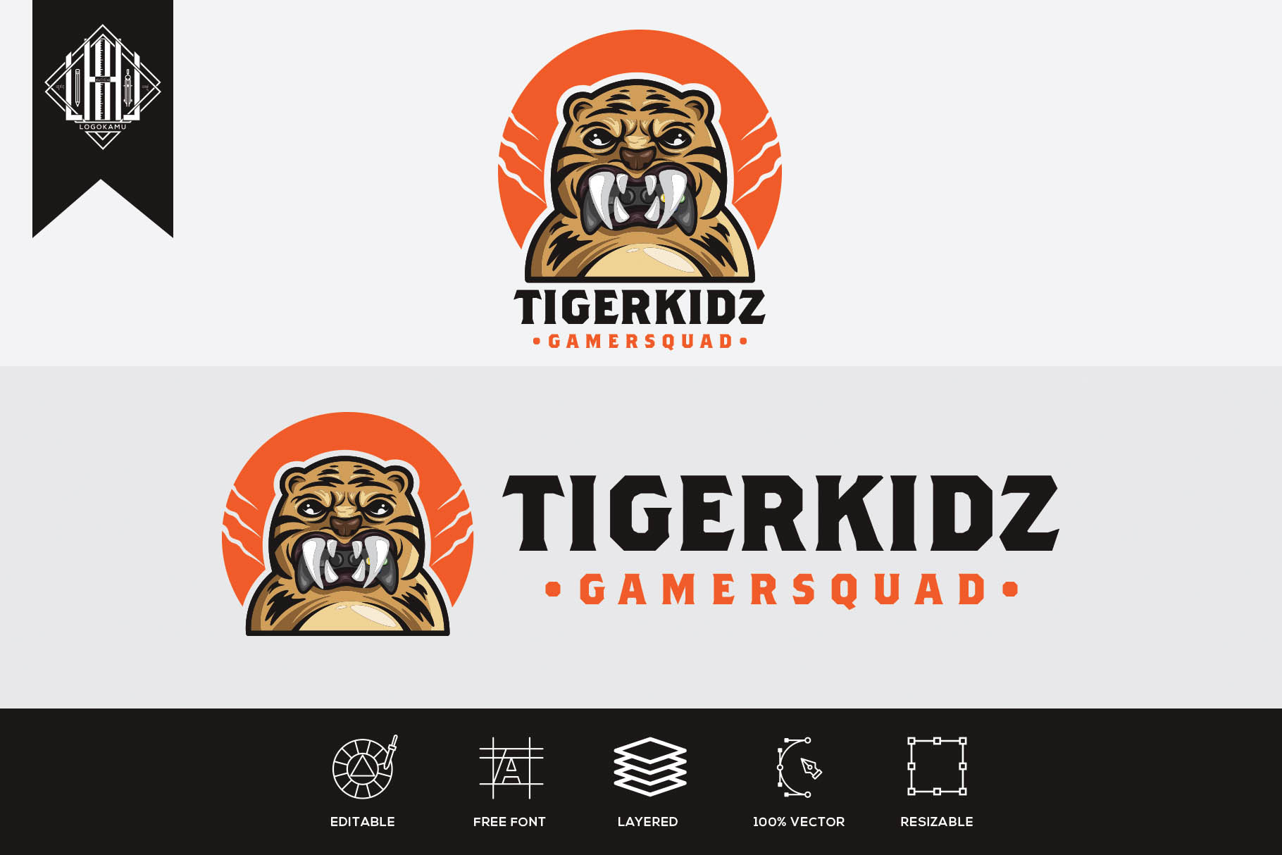 Tiger Kids Logo, a Branding & Logo Template by Logokamu