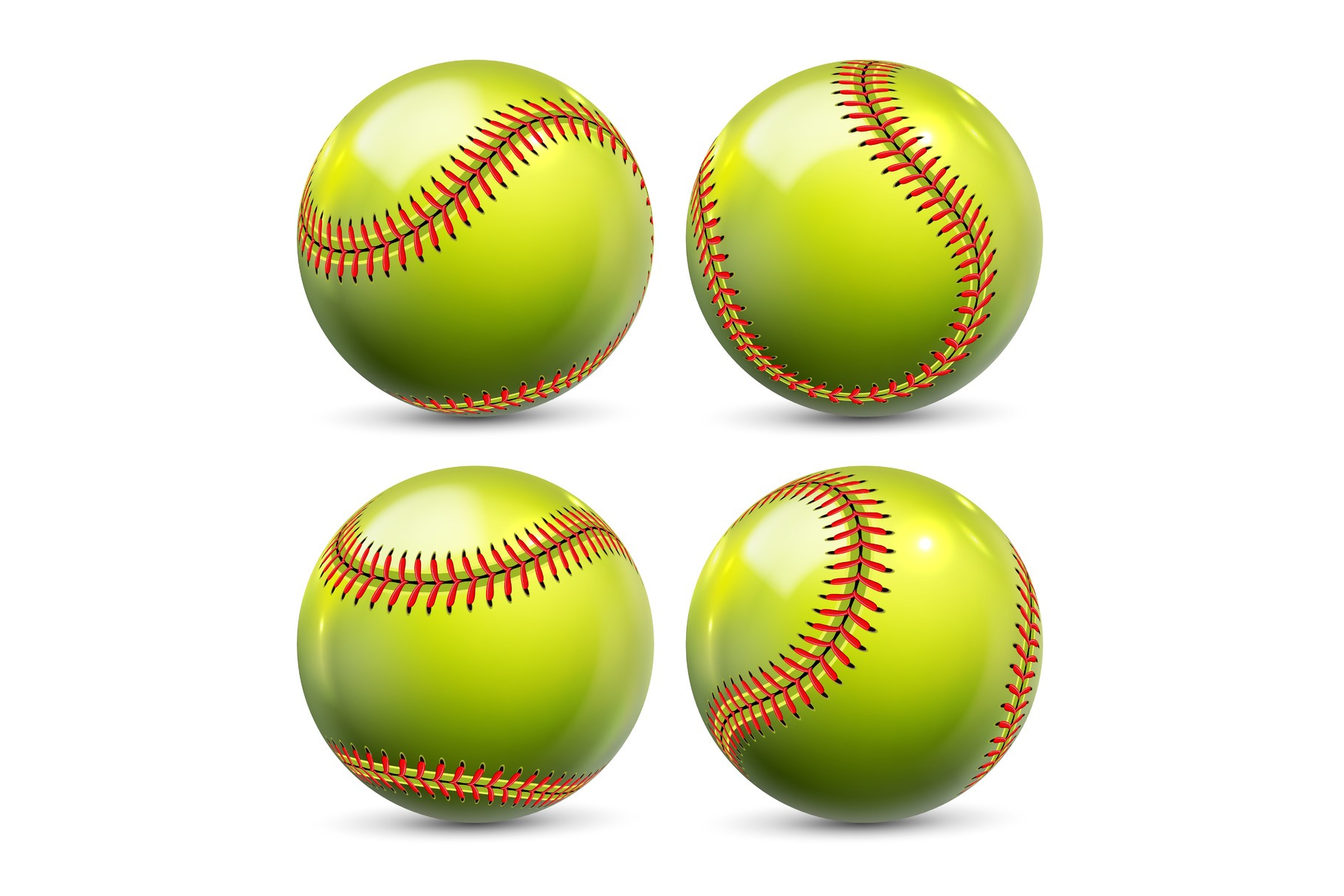 Yellow Softball Equipment Of, an Object Graphic by pikepicture