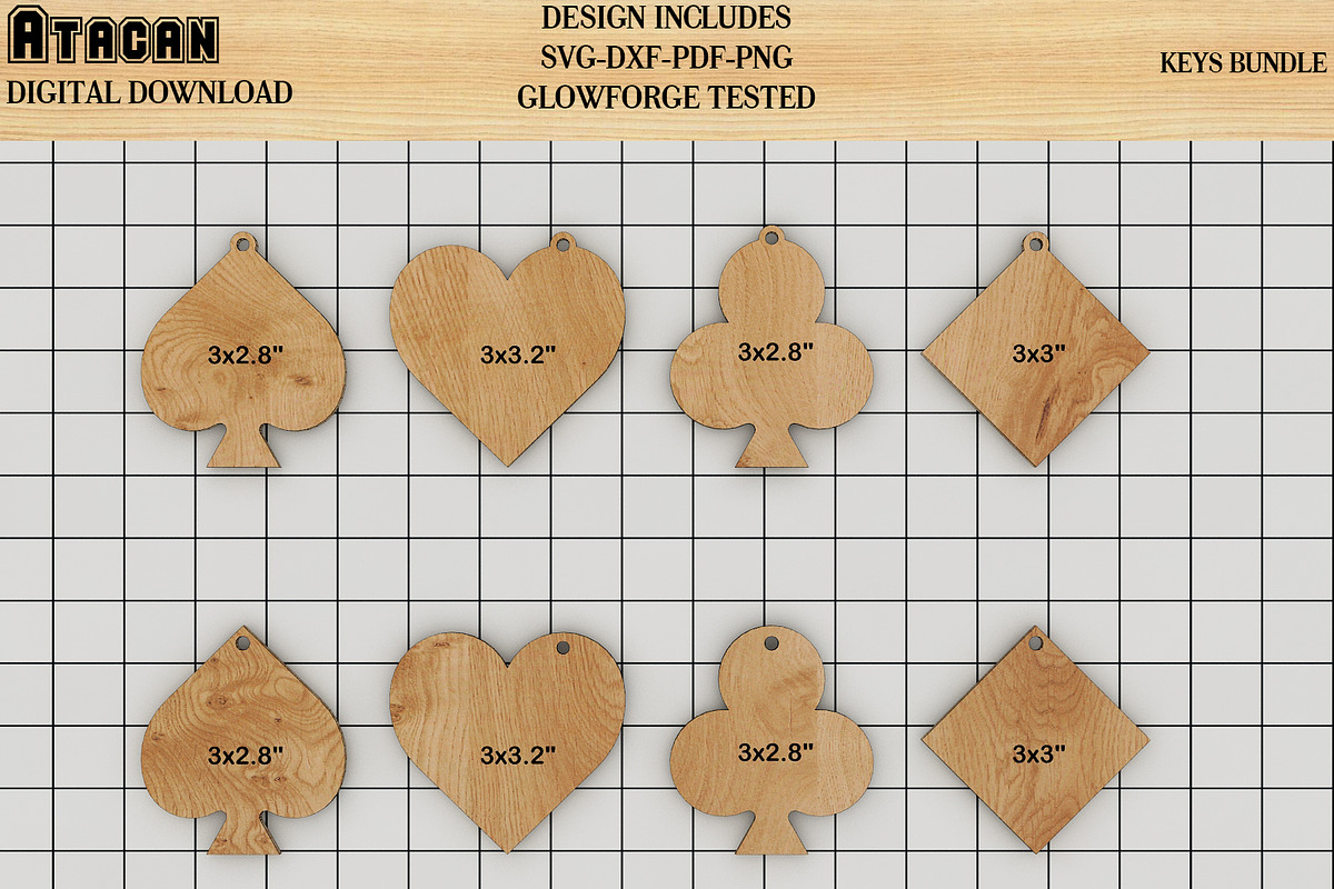 Wooden Keychain Laser cut files, an Object Graphic by AtacanDigital