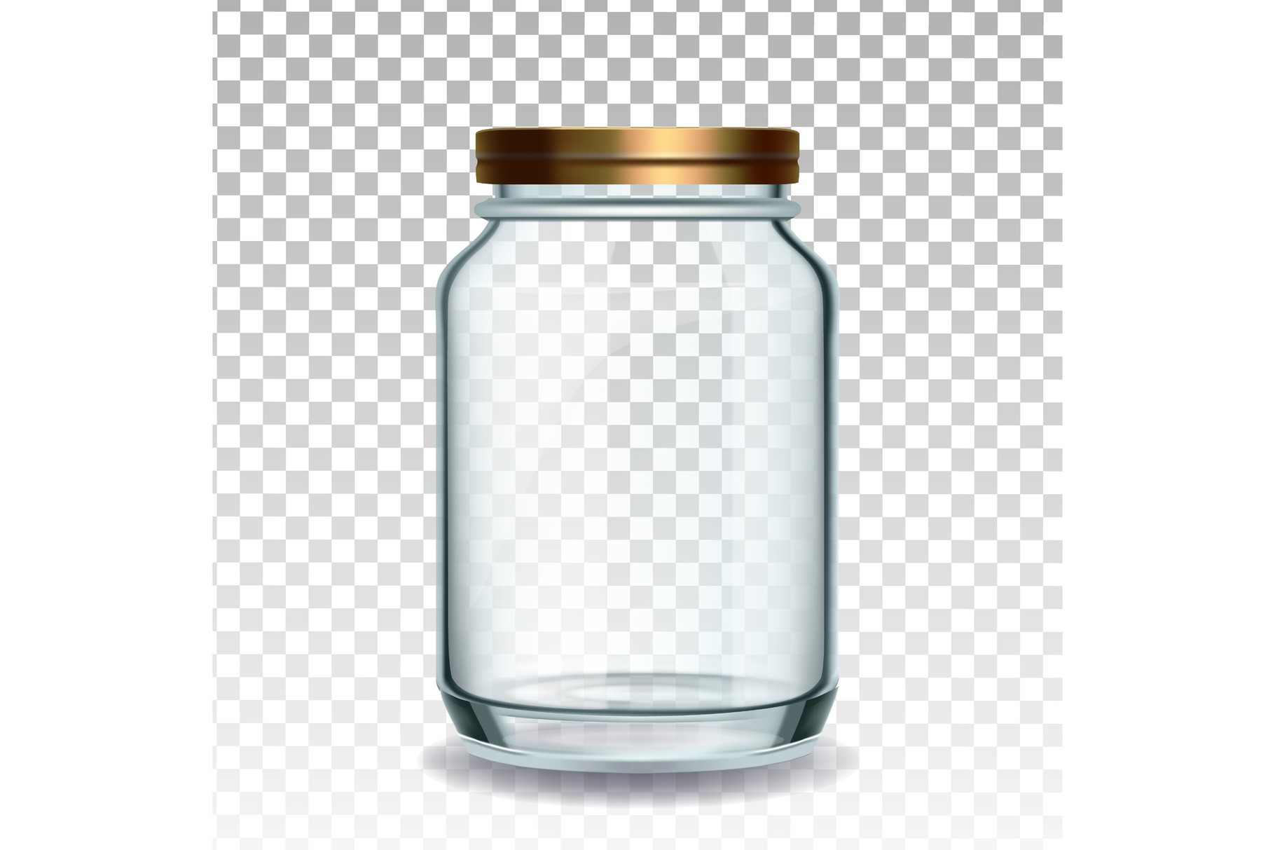 Jar Glass Closed By Golden Cap For | Graphic Objects ~ Creative Market