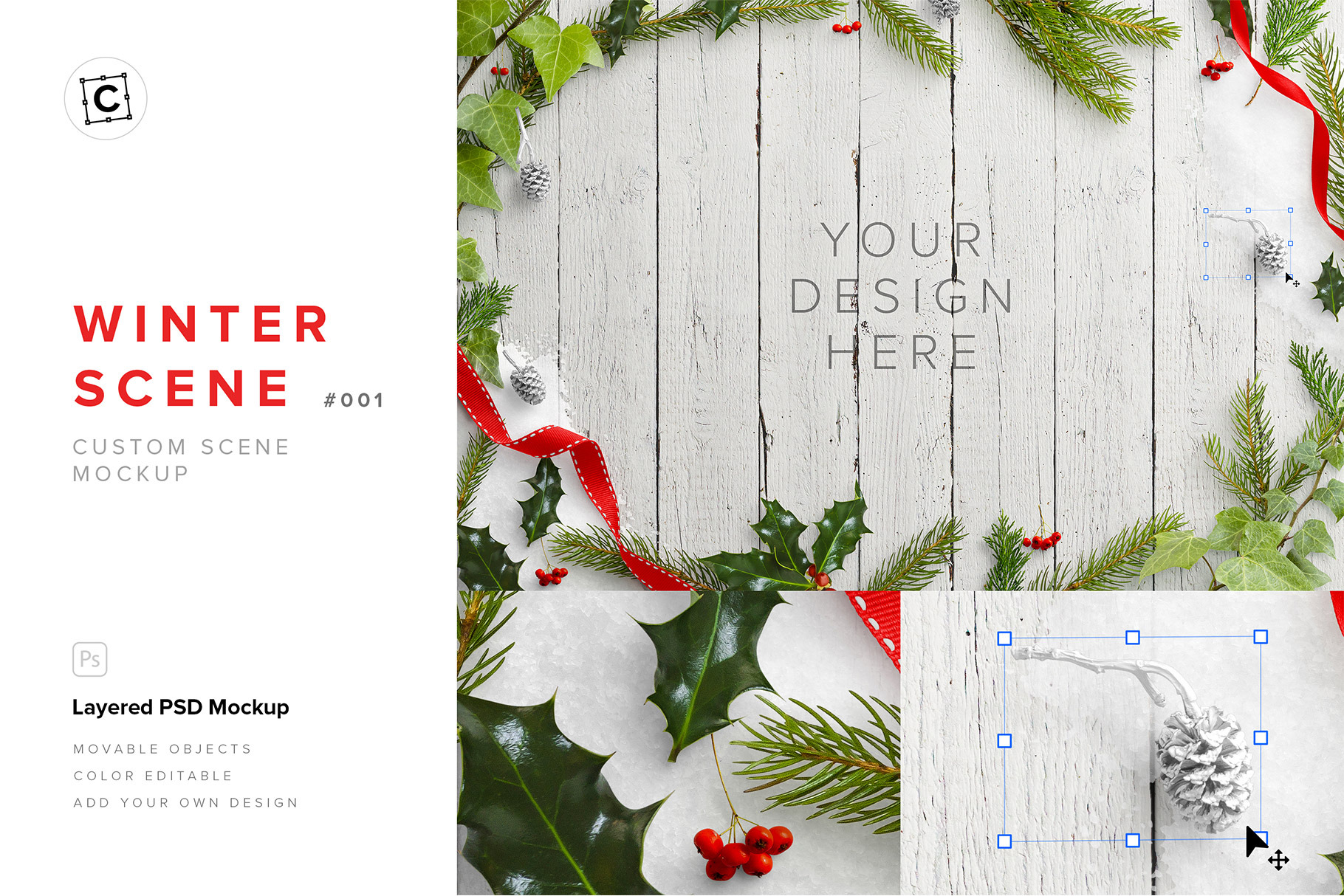 Winter Custom Scene Mockup #001, a Product Mockup by Custom Scene