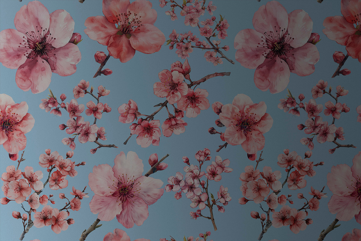 SAKURA Seamless Pattern & Motifs, a Pattern Graphic by AYAKA Studio Co.
