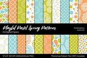 Playful Pastel Spring Digital Papers, a Pattern Graphic by ZoollGraphics